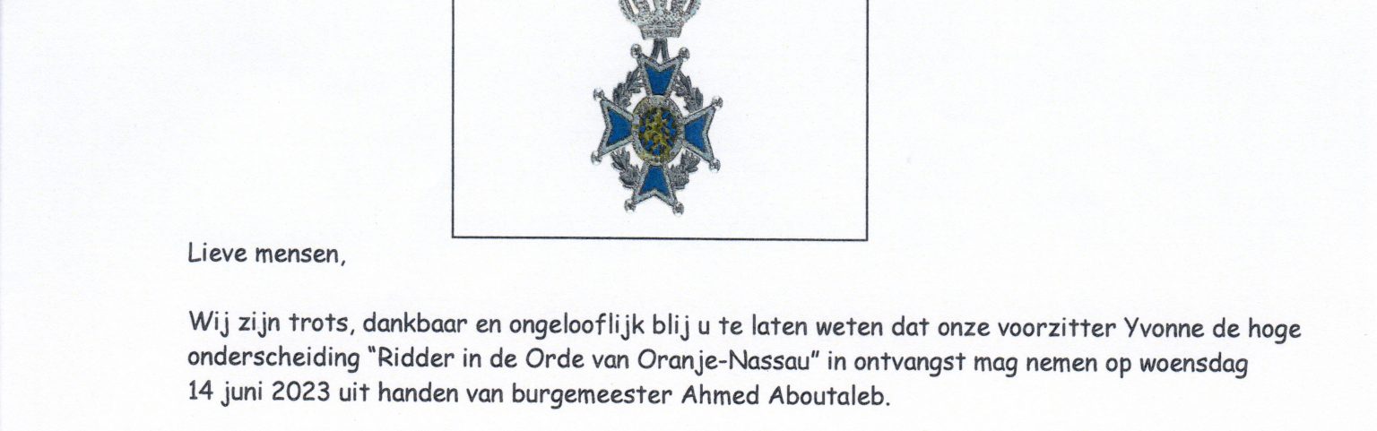 Ridder in de orde van Oranje-nassau – Stichting Ondersteuning Sovata
